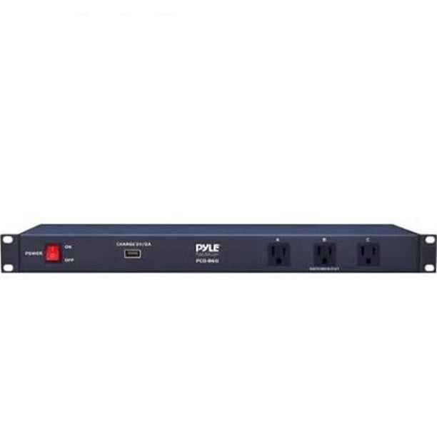Pyle PCO860 Rack Mount Power Conditioner Strip with USB Charge Port ...