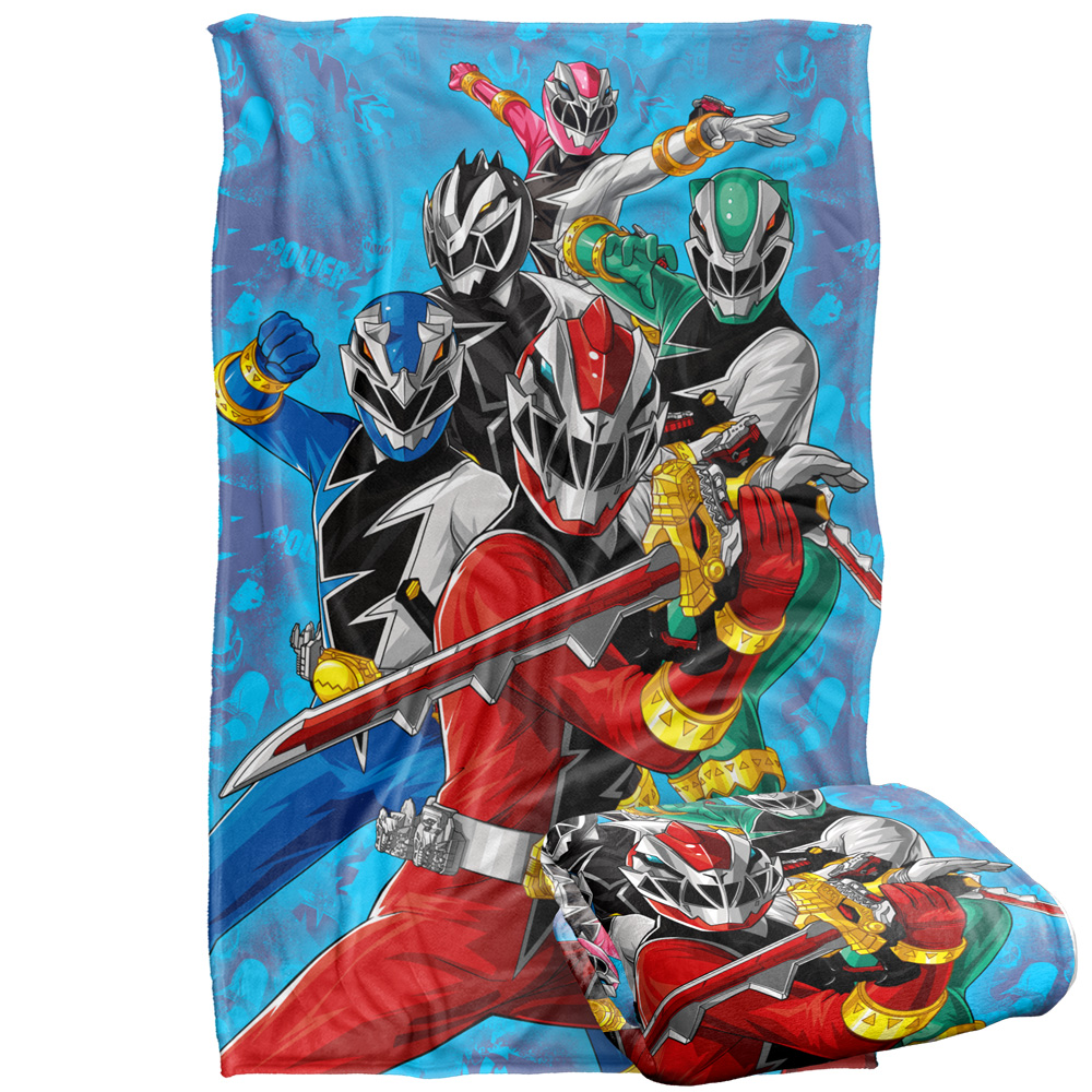 Power Rangers: Dino Fury Blanket, 36'x58' Group Stack Silky Touch Super ...