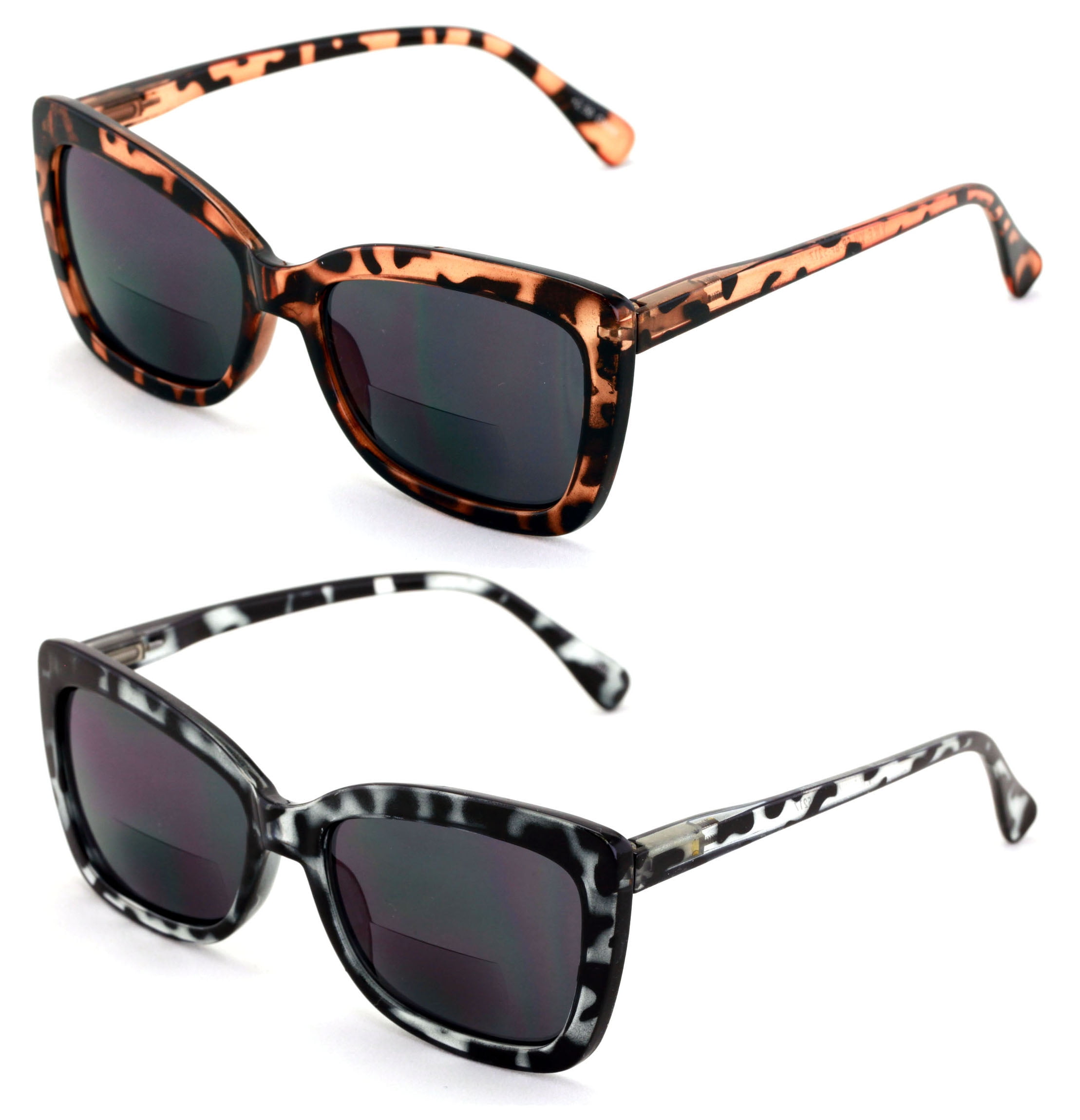 2 Pairs BIFOCAL Women Big Lens Butterfly Reading SunGlasses - Fun ...