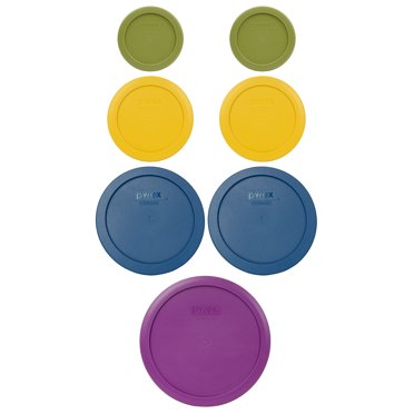 Pyrex 7402-PC 2-Pack Blue Round Plastic Replacement Lid Cover for 7-Cup ...