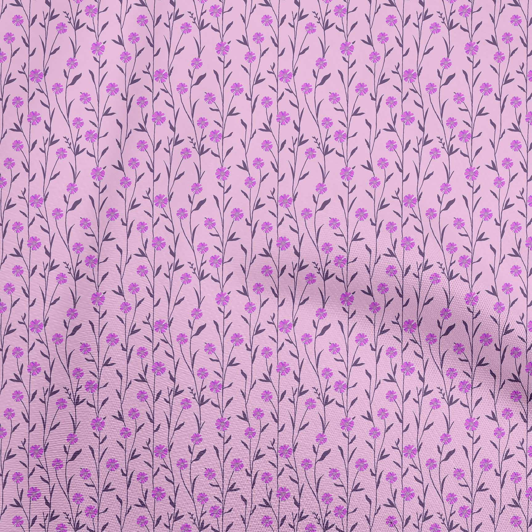 oneOone Silk Tabby Mauve Fabric Floral Retro Fabric For Sewing Printed ...