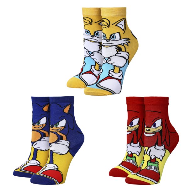 Sonic The Hedgehog Characters Youth 3-Pack 360 Crew Socks - Walmart.com