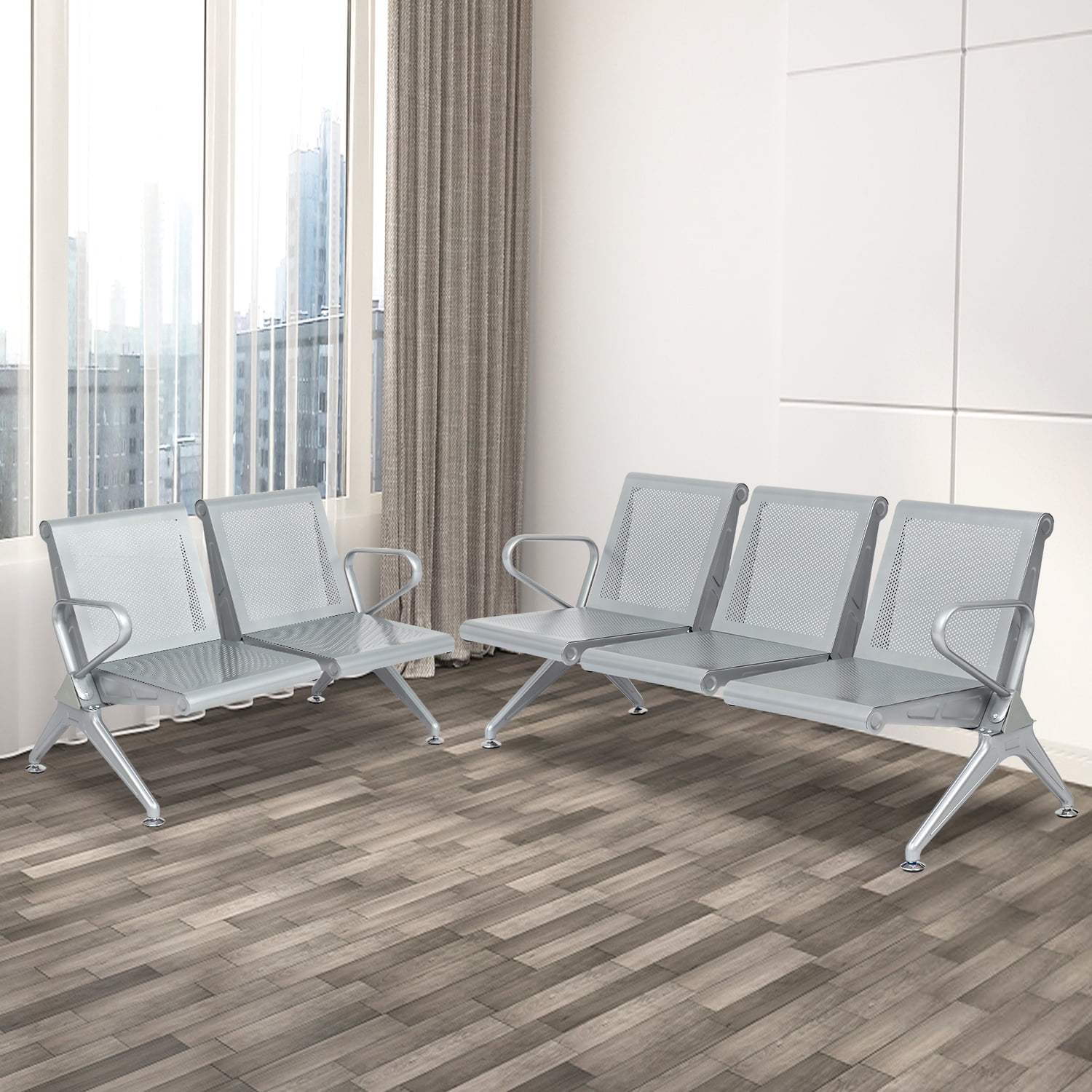 Kinbor Guest Waiting Chair Bench with Steel Frame for Bank Airport ...