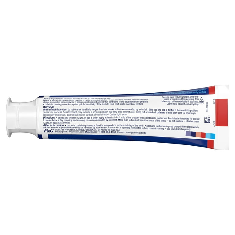 Crest Toothpaste Tube Back