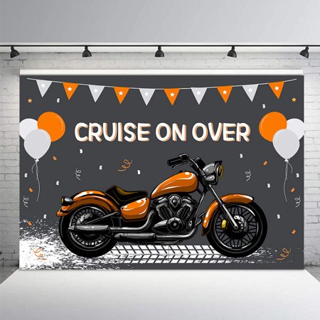 MEHOFOND Motorcycle Boy Birthday Party Backdrop Props Boy Happy 1st ...