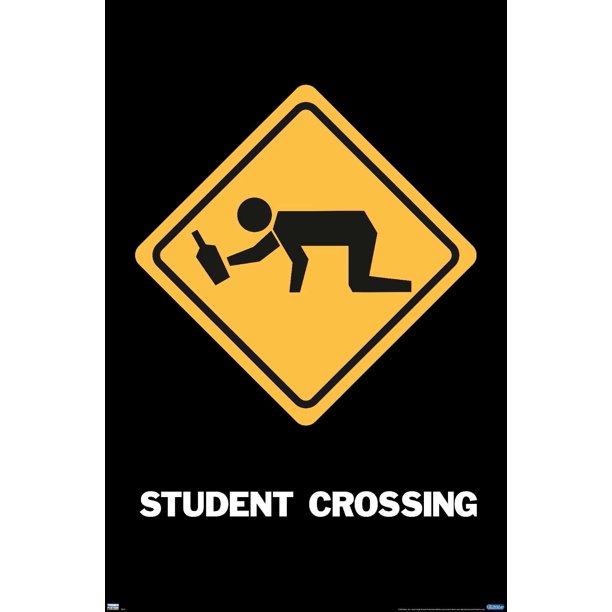 Student Crossing Wall Poster, 14.725" x 22.375" - Walmart.com