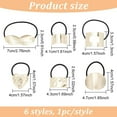 6Pcs 6 Style Rubber String Elastic Hair Ties Ponytail Hair Cuff with ...