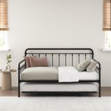 DHP Locky Metal Daybed with Pop Up Trundle Bed, Full over Twin, Black ...