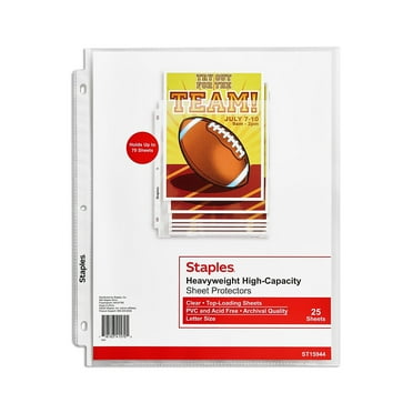 Staples Medium Weight Sheet Protector 8.5" x 11" Clear (16935 ...