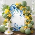 Blue Floral Arch Backdrop Cover 6 FT Watercolor Spring Gradient Falling ...