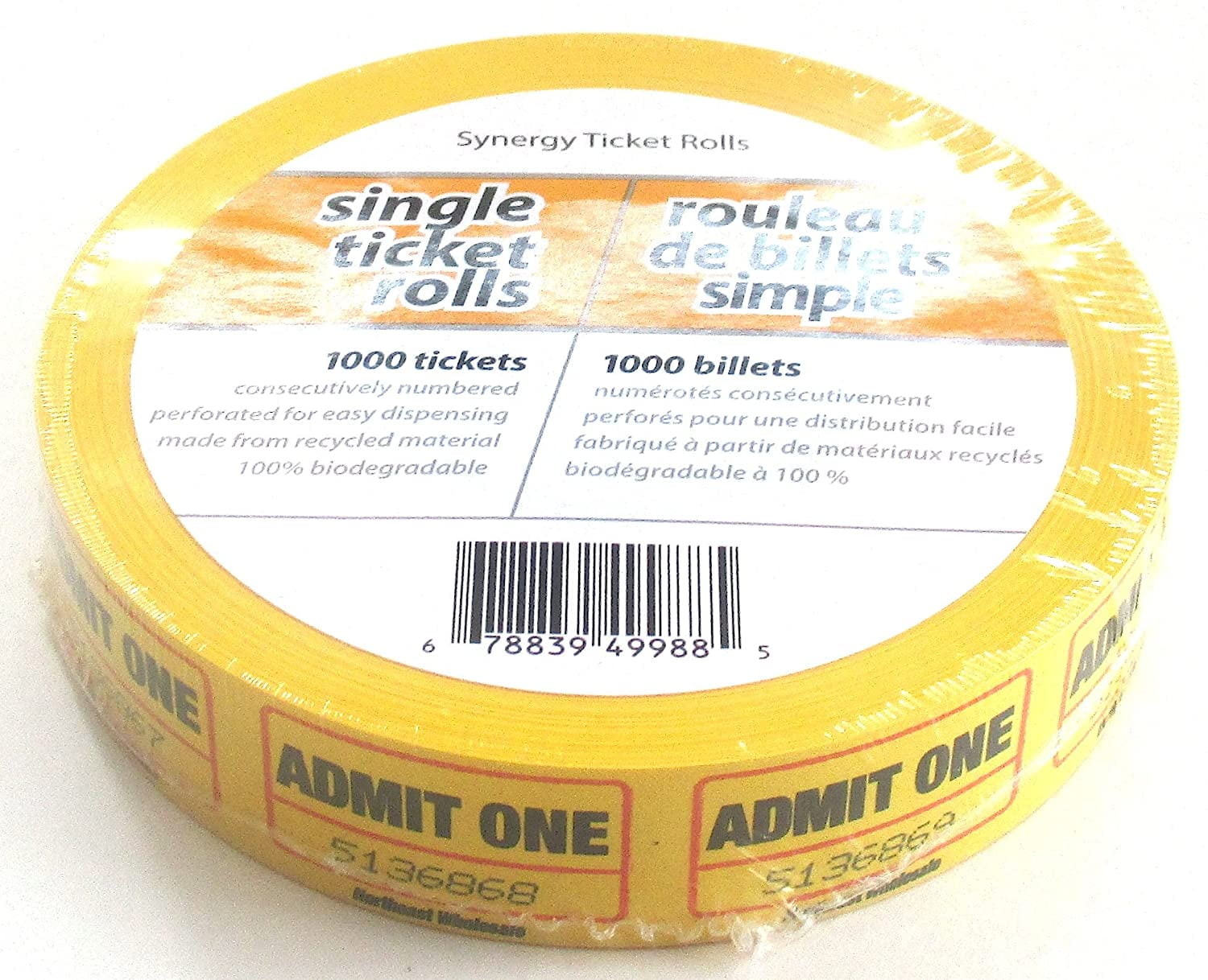 Admit One Tickets Yellow Colour 1000 Tickets | Walmart Canada