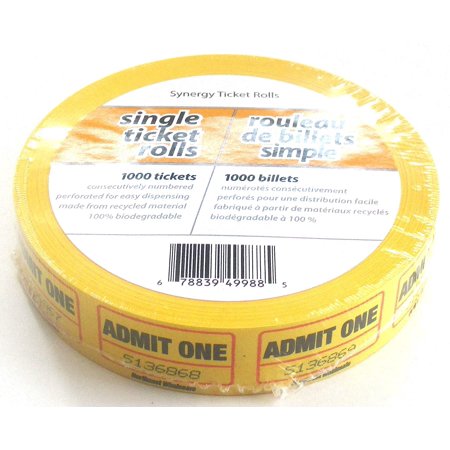 Admit One Tickets Yellow Colour 1000 Tickets | Walmart Canada