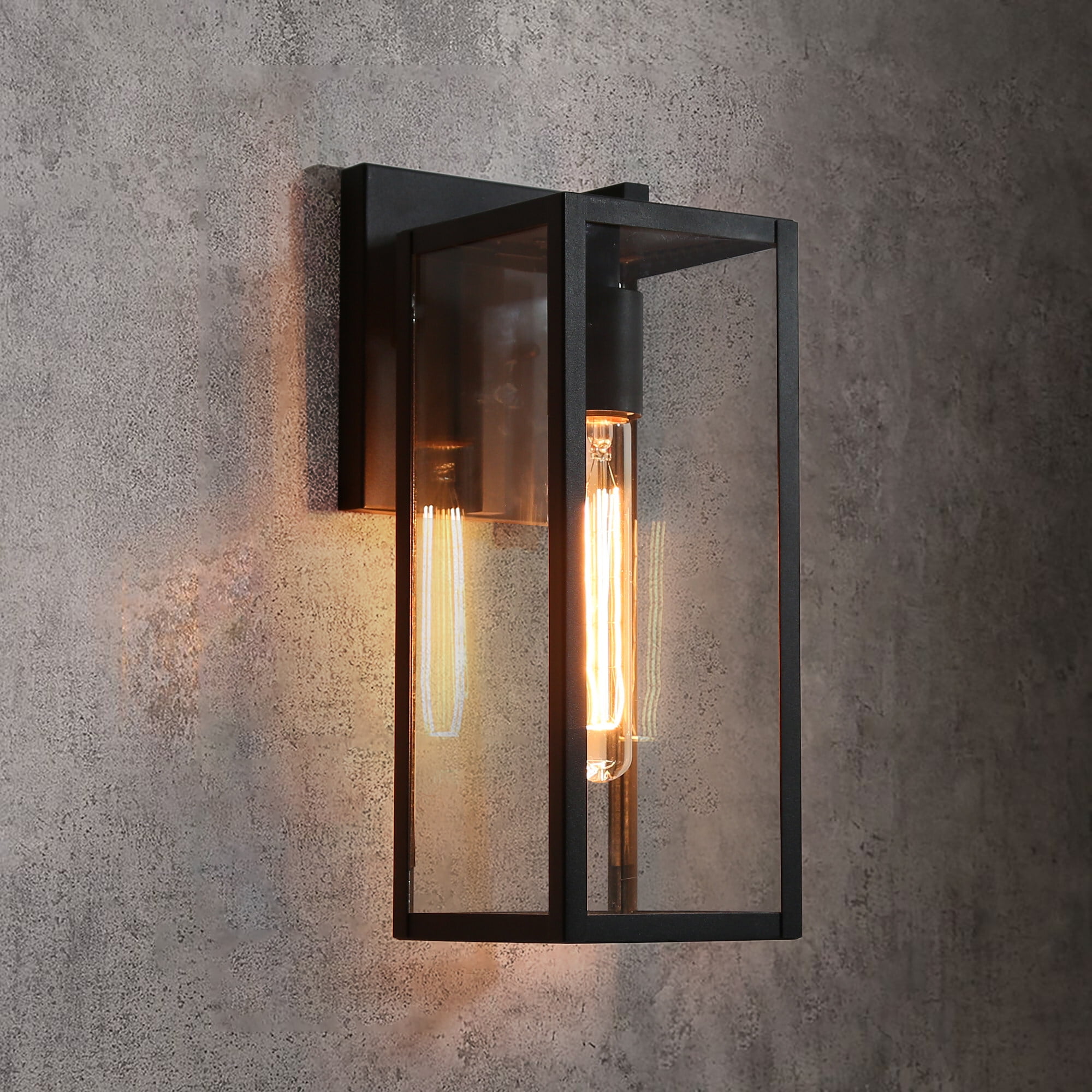 LNC 1-Light Black Modern Farmhouse Outdoor Wall Sconce/Waterproof ...