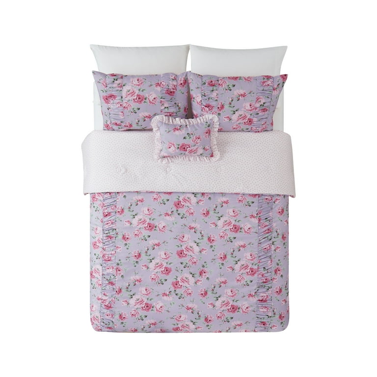 Simply Shabby Chic Berry Rose 4 Piece Soft Washed