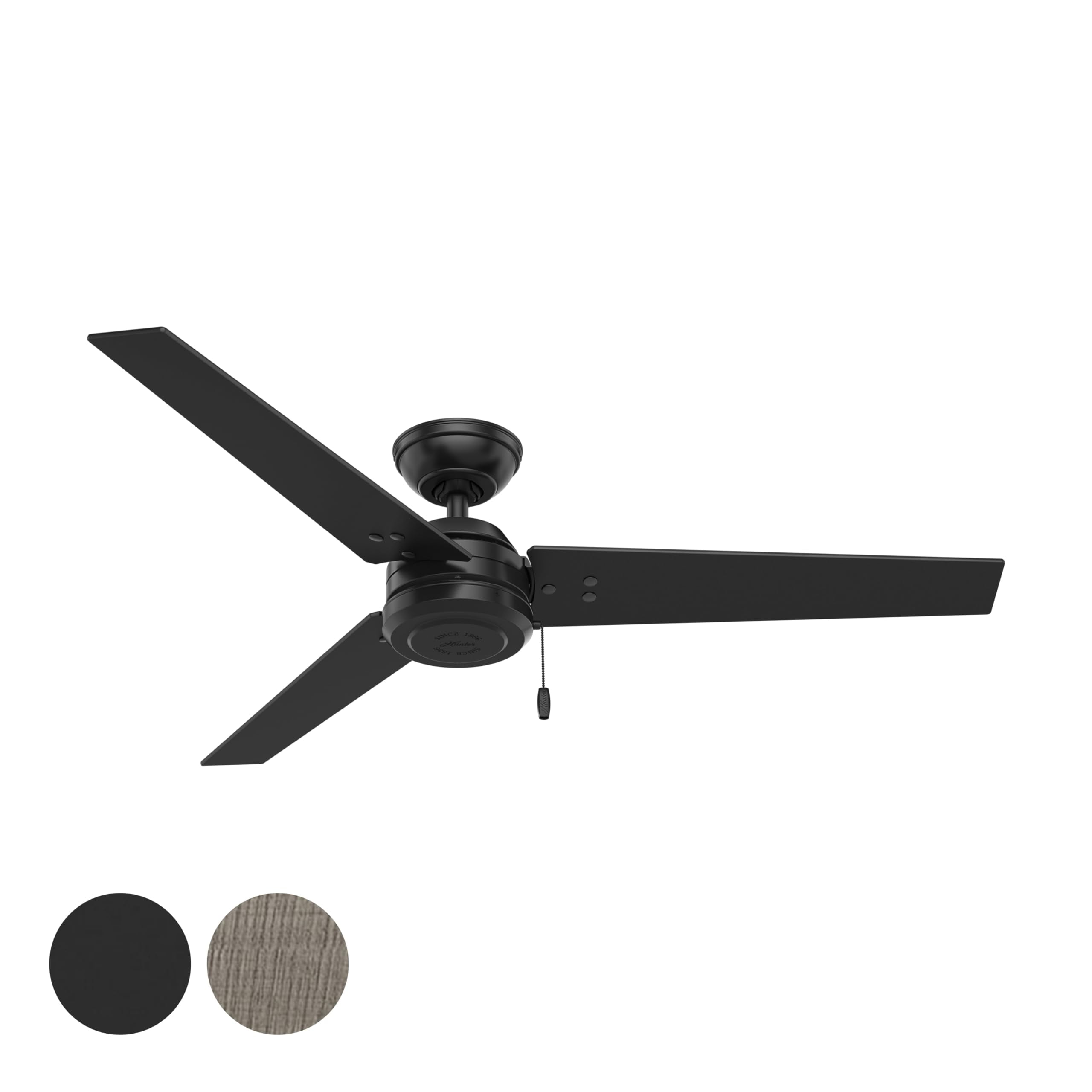 Restored Hunter Fan 52 inch Outdoor Industrial Ceiling fan in Matte ...