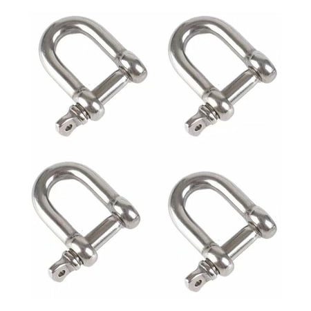 Bow Shackle 4 Pieces M8 Stainless Steel D Shape Chain Shackle Lifting ...