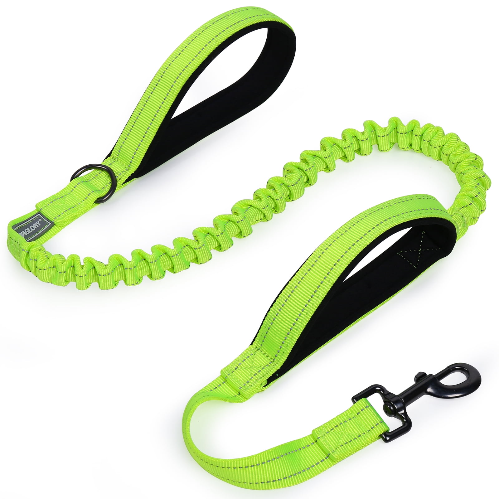 VIVAGLORY Dog Leash with Double Handle, No Pull Bungee Lead, Reflective ...