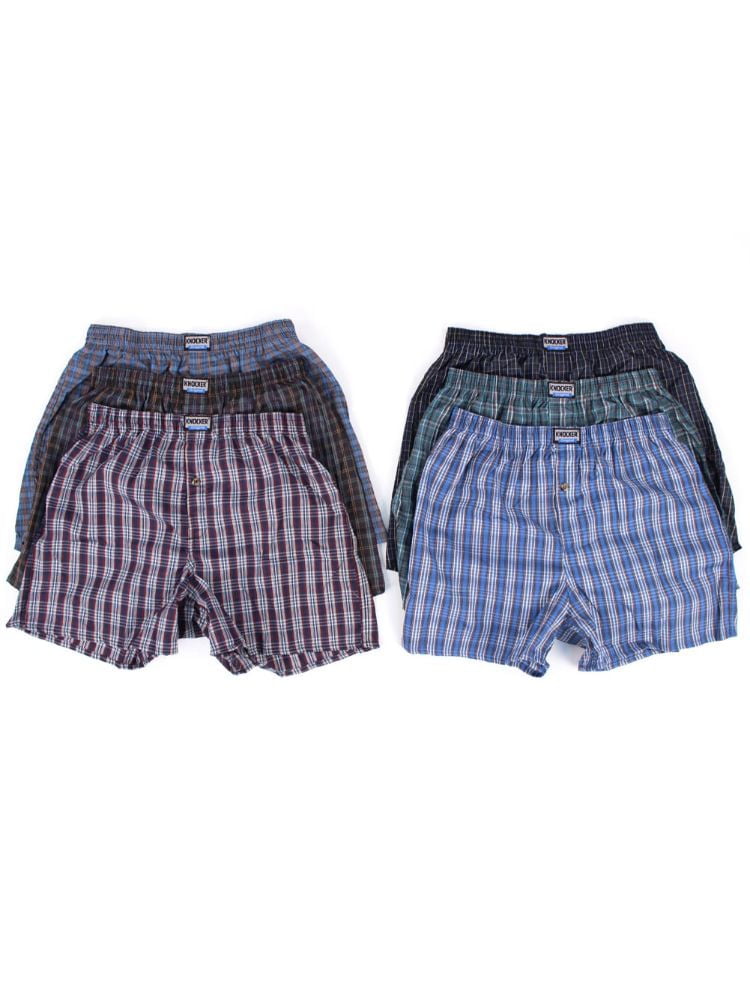 SLM Men's 3 Plaid Boxer Shorts Set Underwear - Walmart.com