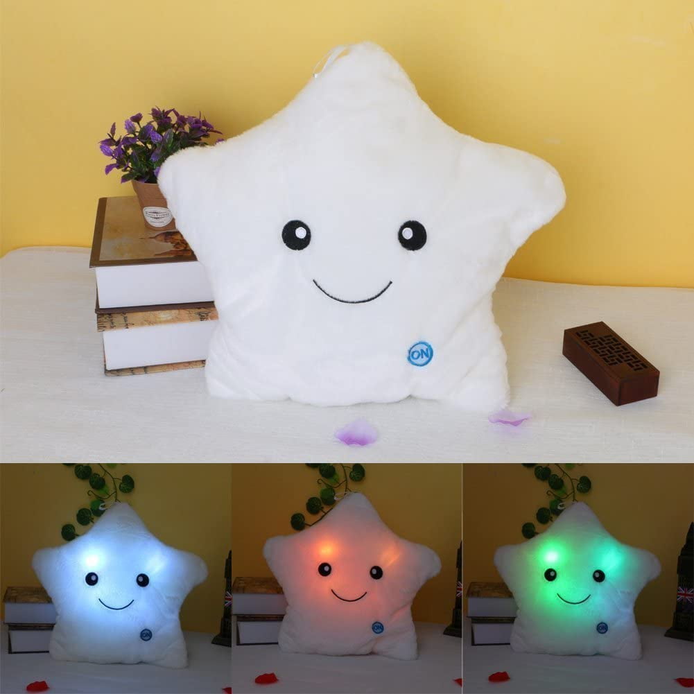 LED Luminous Five-pointed Star Plush Pillow Stuffed Toys (Pink) - 1 count - Walmart.com