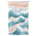 Abstract Wave Effect Sheer Curtains 84 Inch Long 1 Panel Blue ...