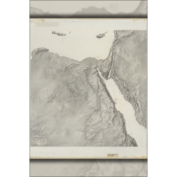 24"x36" Gallery Poster, cia terrain map of Egypt Regional - Walmart.com