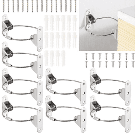 8 Pieces Stainless Steel Furniture Anti-Tip Kit, Anti-Tip Strap for ...