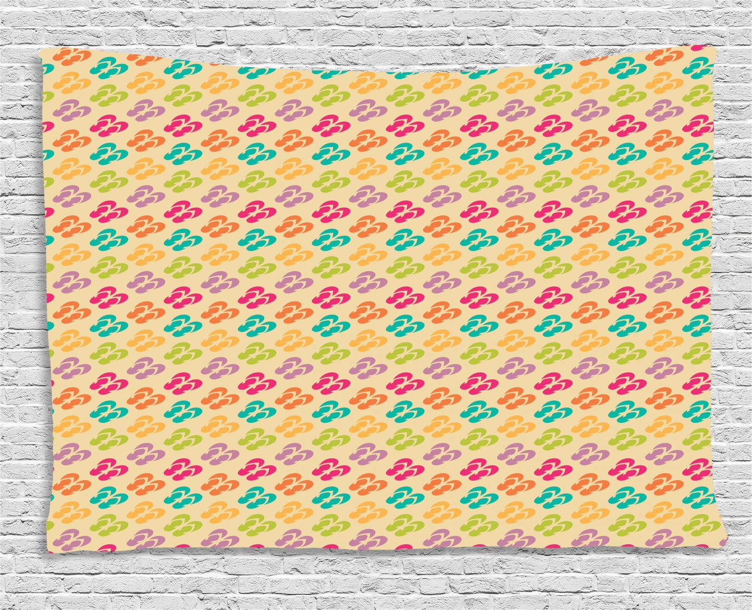 Flip Flop Tapestry, Minimalist Style Repeating Pattern Pairs of ...