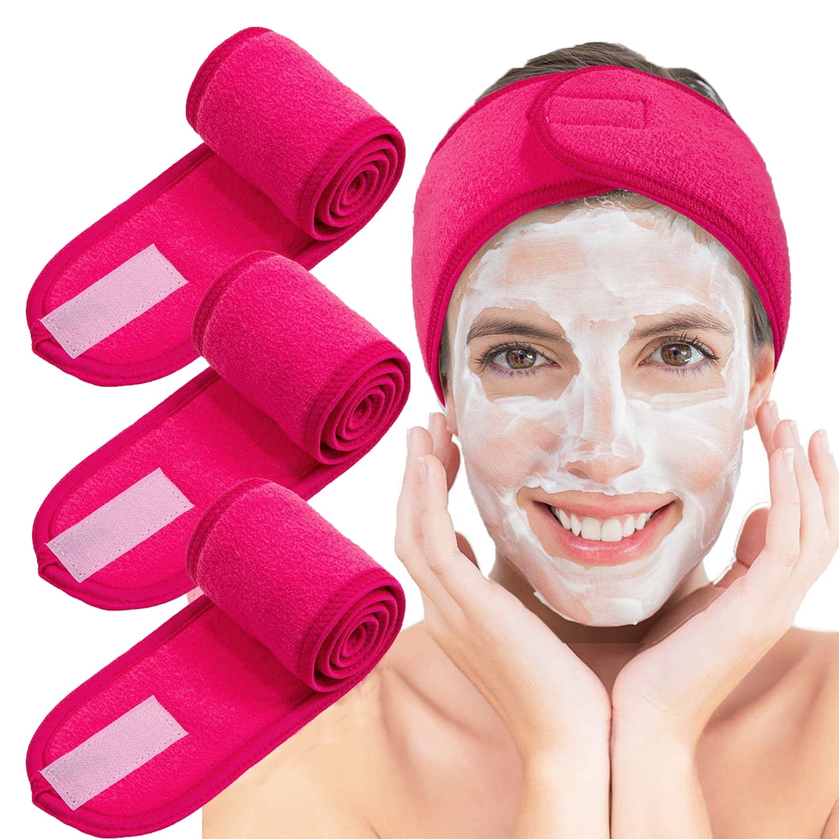 Spa Headband,3PCS Facial Headbands for Bath, Face Washing and Yoga ...