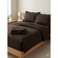 DENIS & DI 100% French Linen Duvet Cover Set, King Size, Espresso Brown ...