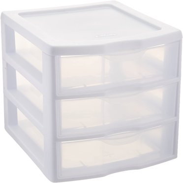 Sterilite 20518006 Stackable Small Drawer White Frame & See-Through (12 ...