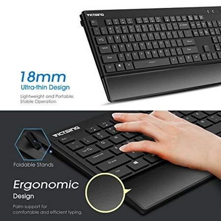VicTsing Wireless Keyboard and Mouse Combo, [Upgrade] 2.4 G Ultrathin ...