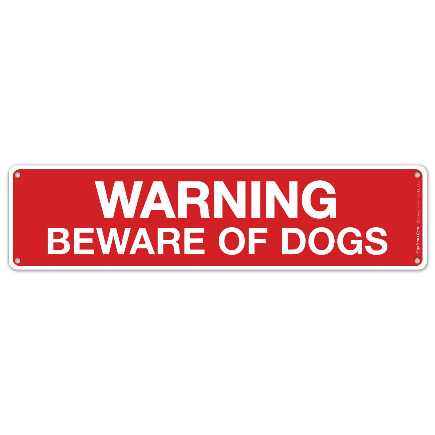 Warning Beware Of Dogs Sign, Rectangle Red Background Sign, - Walmart.com