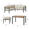 Mainstays Oakleigh 4-Piece Outdoor Patio Sectional Dining Set, Seats 6 ...