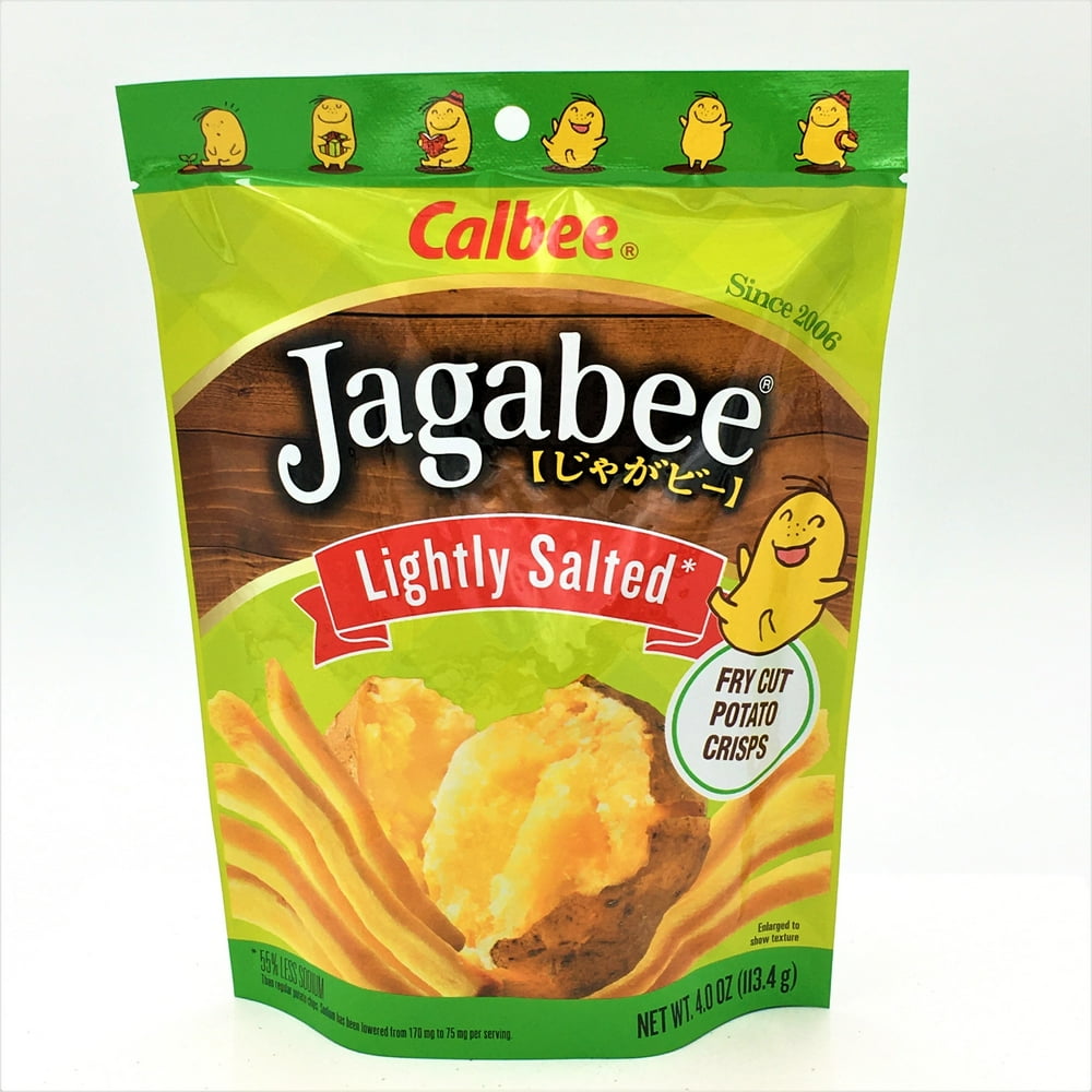 Calbee Jagabee Lightly Salted, Fry Cut Potato Crisps 55% Less Sodium 4oz/113.4g - Walmart.com ...