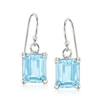 Ross-Simons 7-11mm Cultured Barque Pearl and Turquoise Drop Earrings in 18kt Gold Over Sterling ...