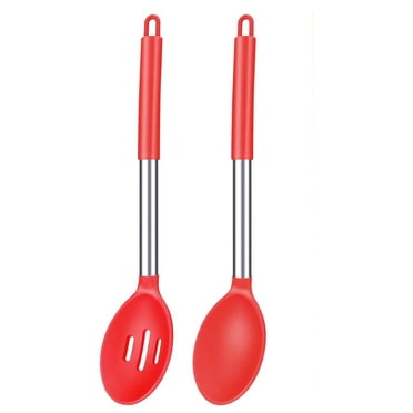 Bundlepro Heat Resistant Silicone Cooking Spoon Set, Non-Stick, Large ...