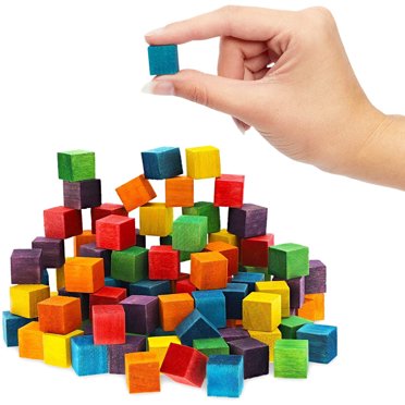 2” inch Wooden Cubes, Bag of 25 Unfinished Cubes, Wooden Square Baby ...