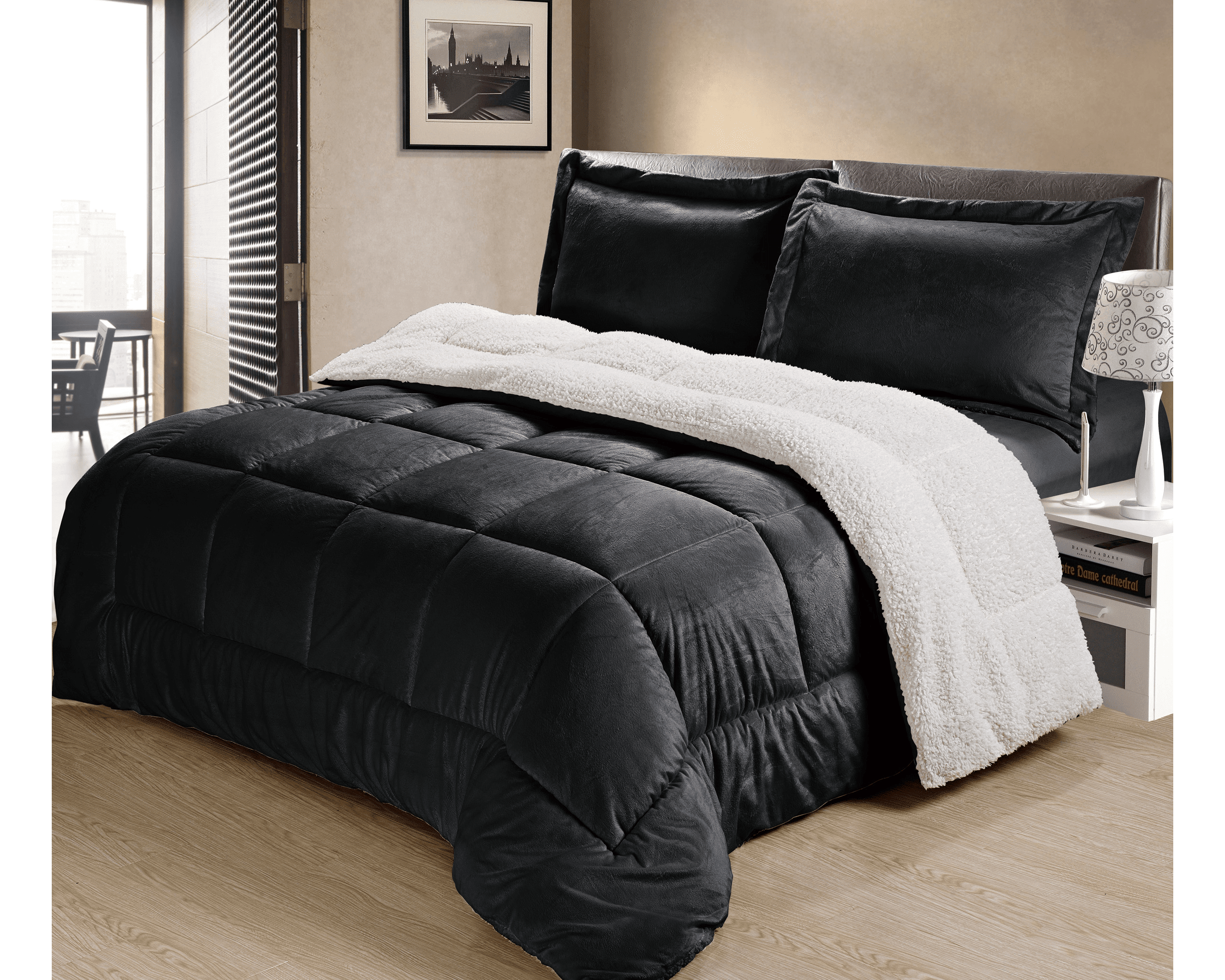 Ultra-Plush Sherpa Comforter & Shams - Walmart.com