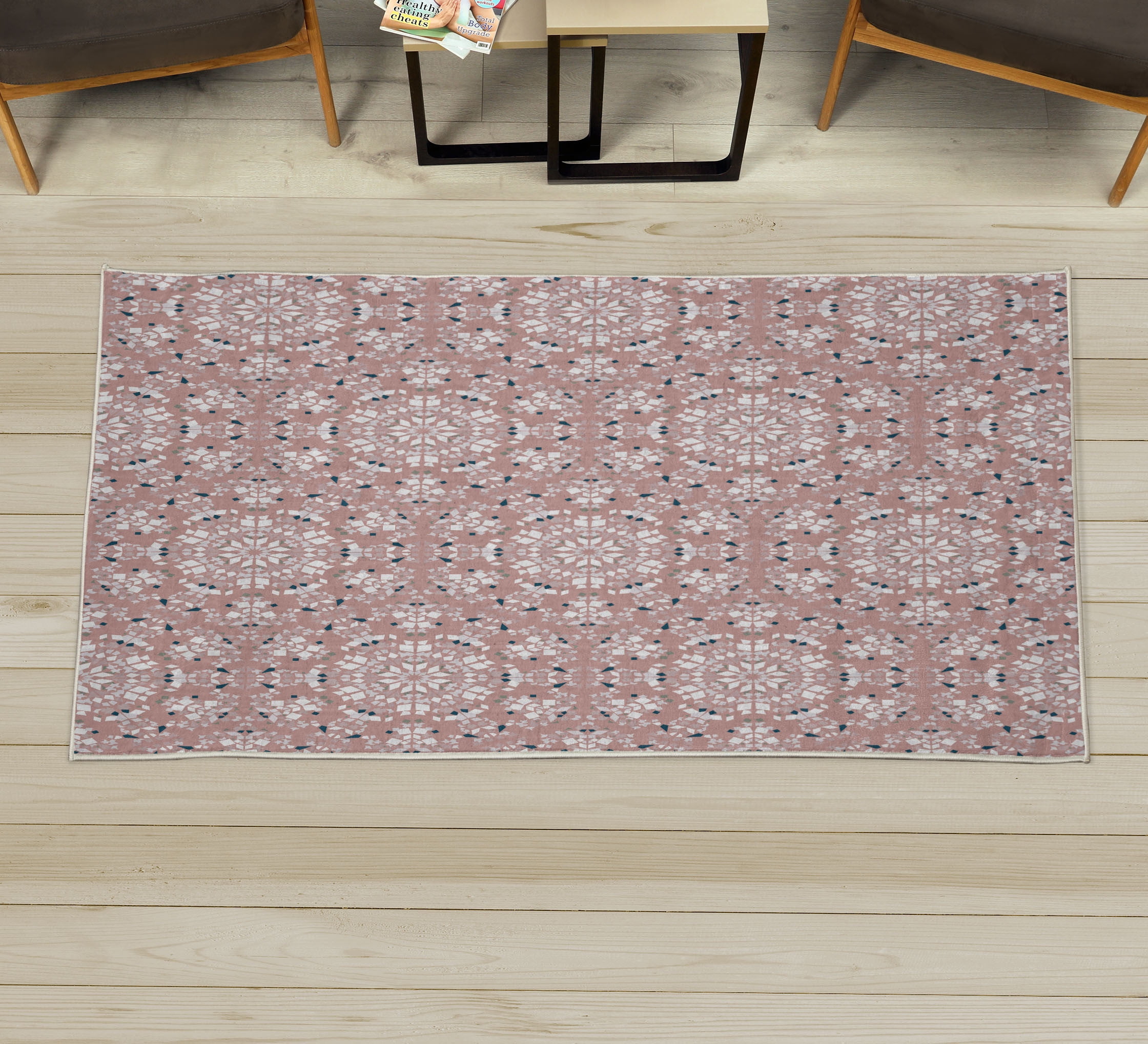 Mosaic Decorative Rug, Antique Roman Time Inspired Rock Design with ...