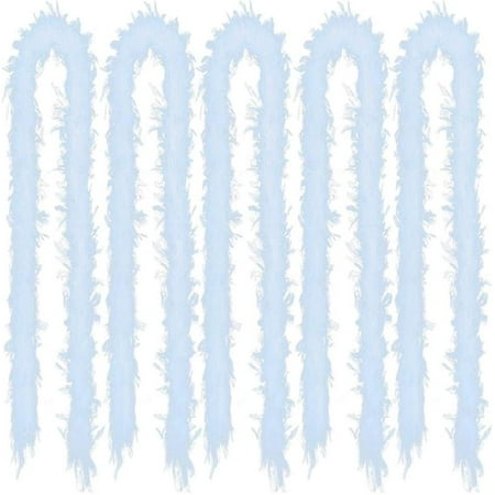 White Feather Boa For Christmas Tree 5pcs X 2m - Fluffy Garland ...