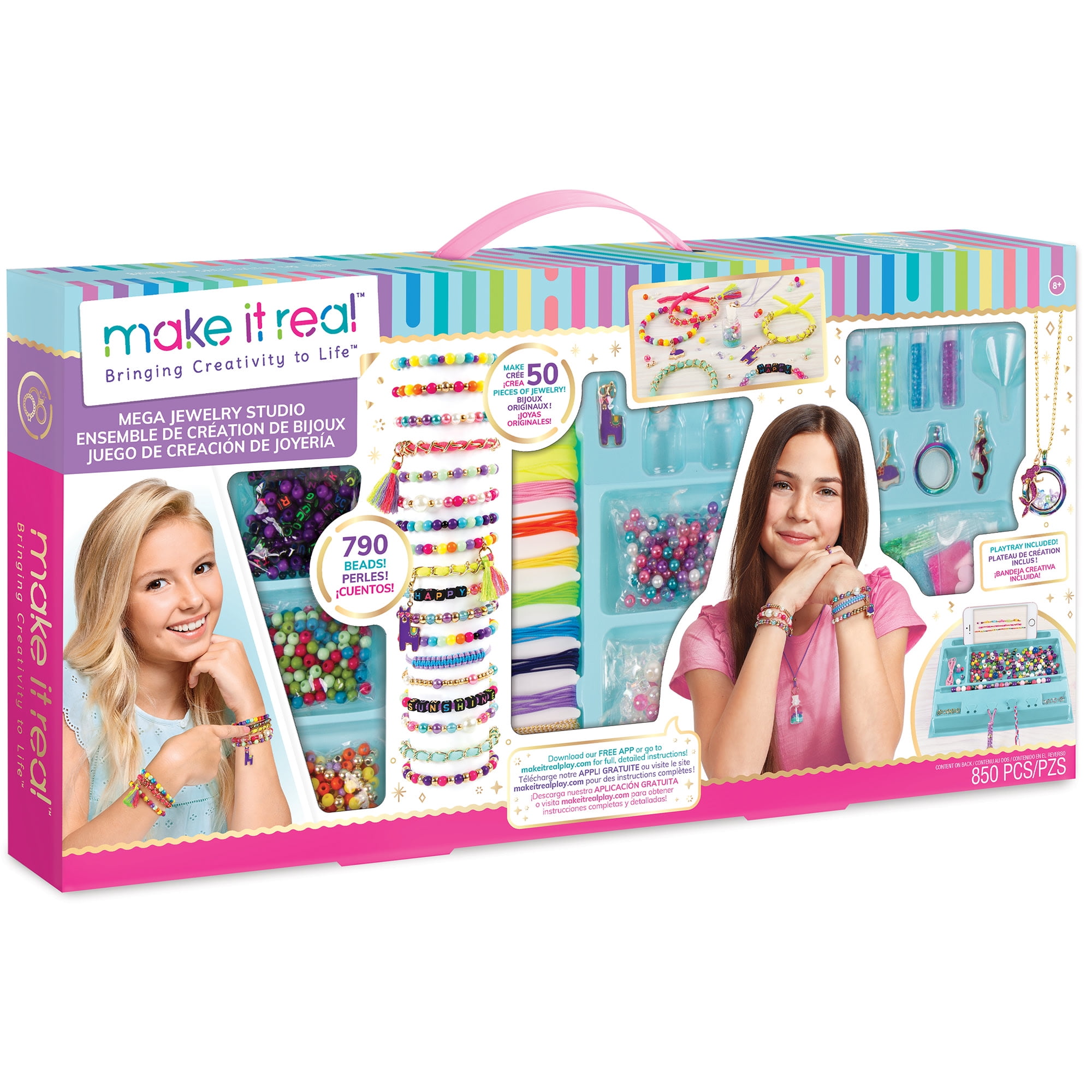 Make It Real: Mega DIY Jewelry Studio Kit - Create 50 Pieces Of Jewelry, 850 Pieces, Make Unique ...