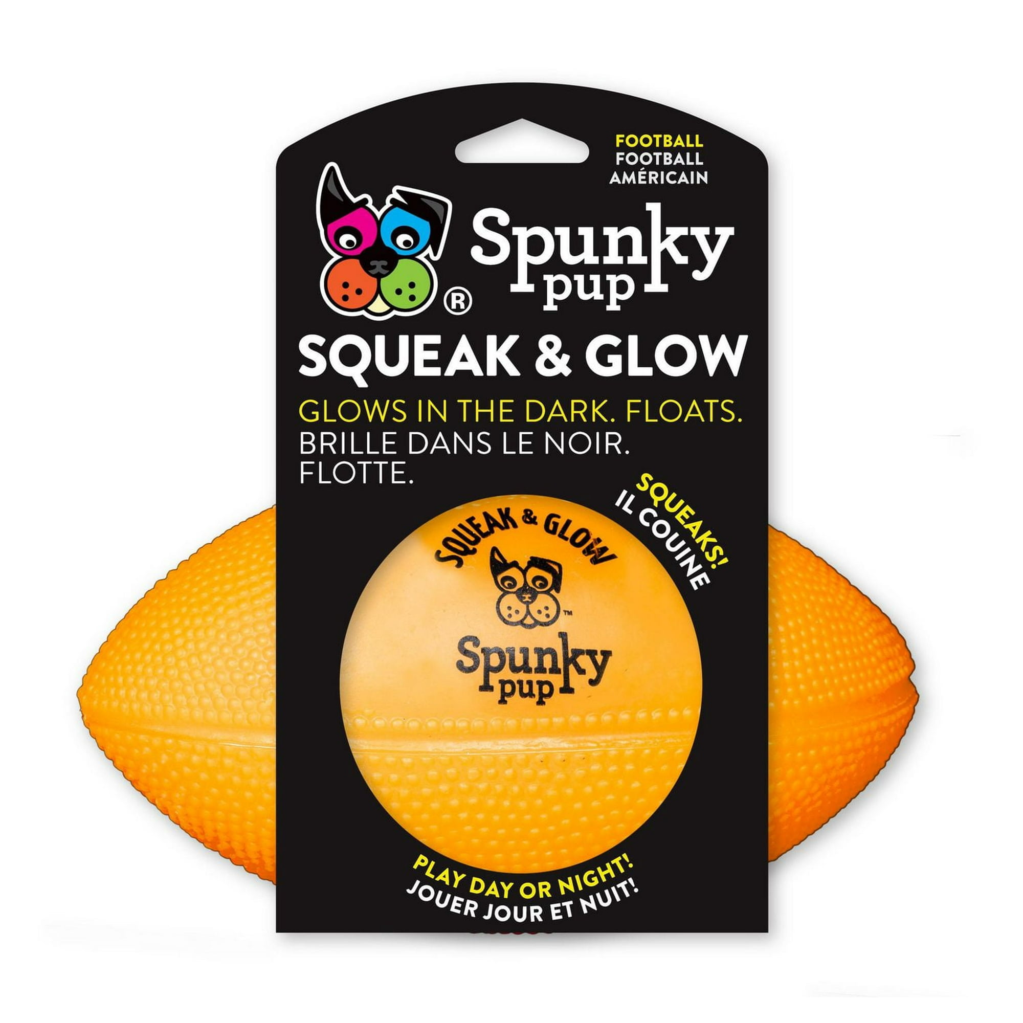 Click here for Spunky Pup Squeak & Glow Football Dog Toy Football... prices