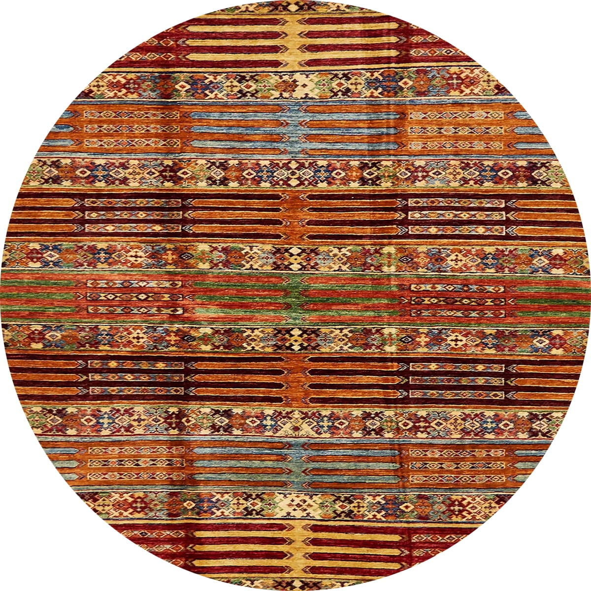 Ahgly Company Indoor Round Abstract Red Abstract Area Rugs, 6' Round ...