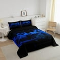 Blue Gamepad Quilted Duvet Abstract Trippy Smoke Decor Design Gaming ...