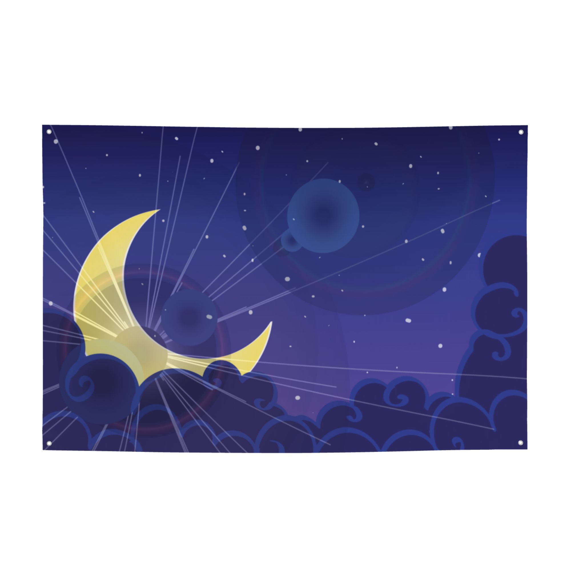 DouZhe Midnight Purple Sky Moon Sign Banner, Night Sky Hanging Banners ...