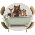 Animals Bears Deer Rabbit Round Fitted Tablecloth with Elastic Edge ...
