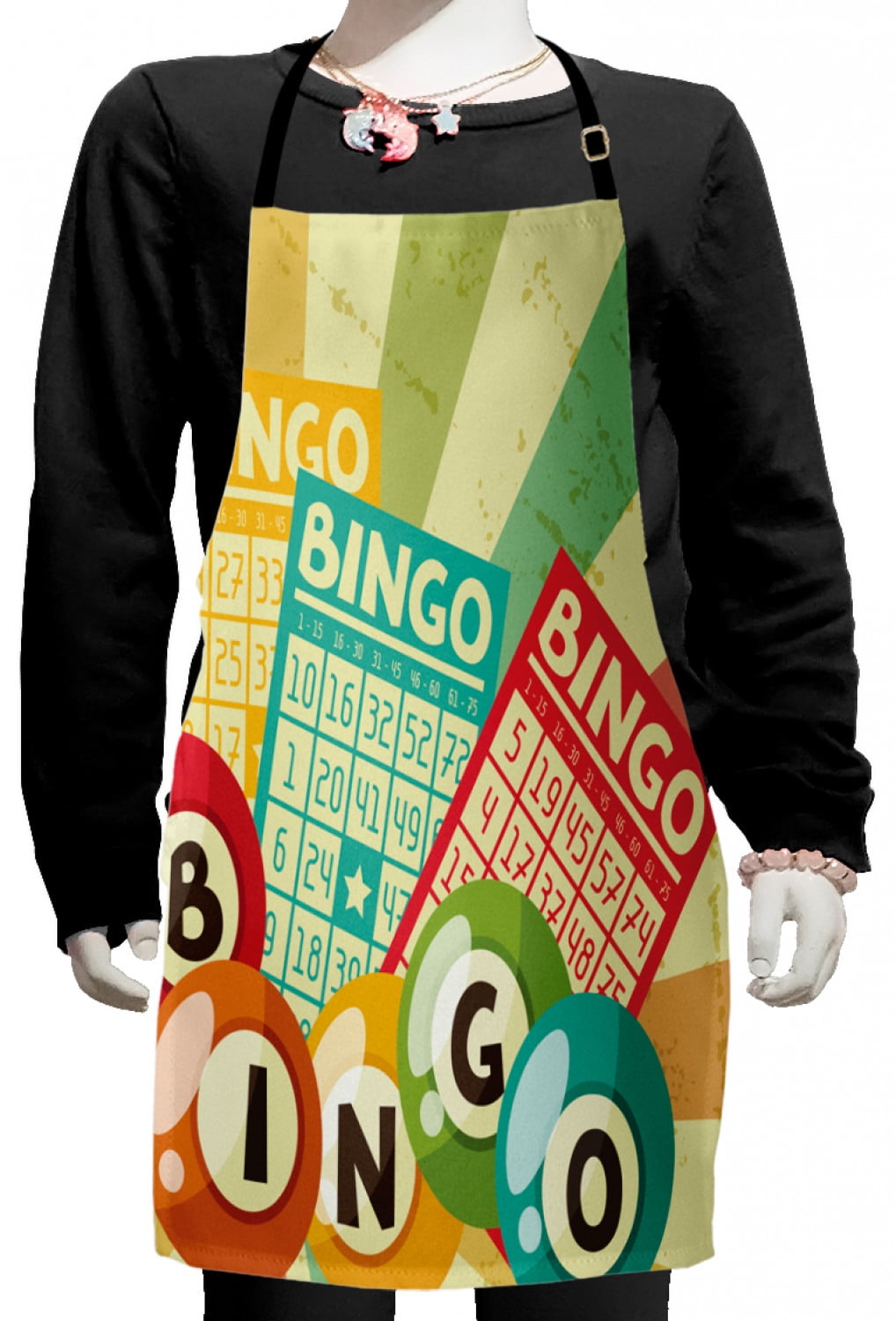 Vintage Kids Apron, Bingo Game with Ball and Cards Pop Art Lottery ...