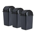 TRAHOO-Mini Desktop Trash Can with Swing Top Lid Portable Plastic ...