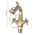 Dragon Shape Gold 2 Handle One Hole Bathroom Sink Mixer Tap Faucet Deck ...