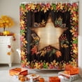 Bathroom Shower Curtain Thanksgiving Fall Star Maple Leaf Waterproof ...
